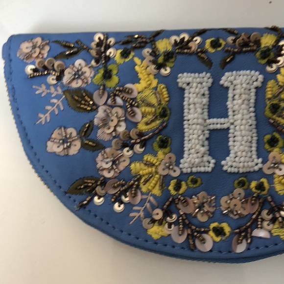 Anthropologie | Bags | Anthro H Beaded Monogram Pouch H | Poshmark
